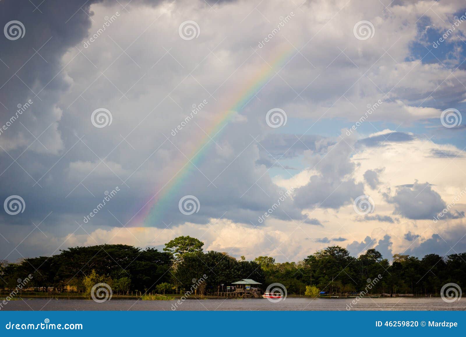 Amazon River Jungle Rainbow and Clouds Stock Photo - Image of travel ...