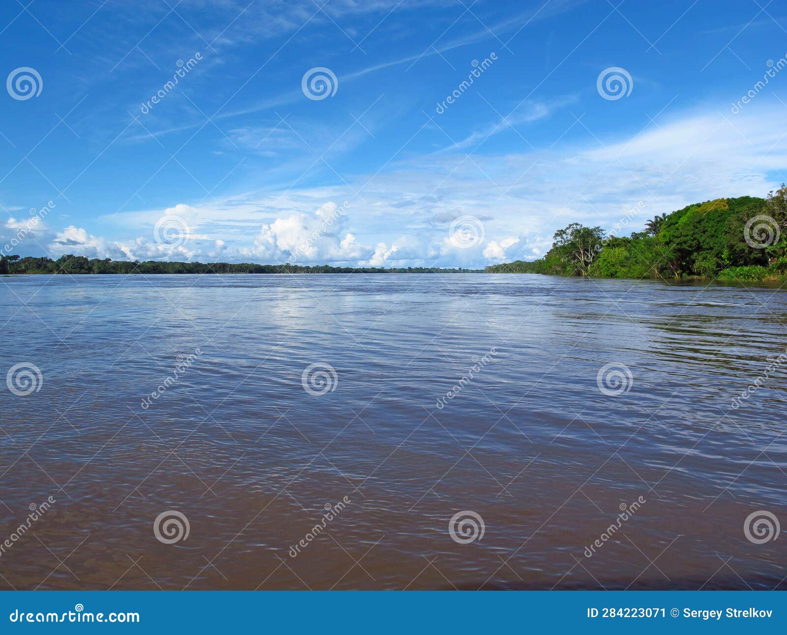 The Amazon River in Peru, South America Stock Image - Image of blue ...