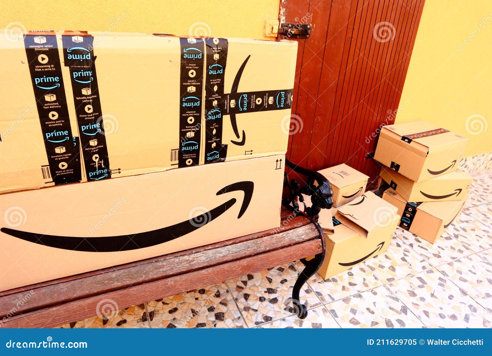 AMAZON Shipping Cardboard Boxes Editorial Image - Image of courier ...
