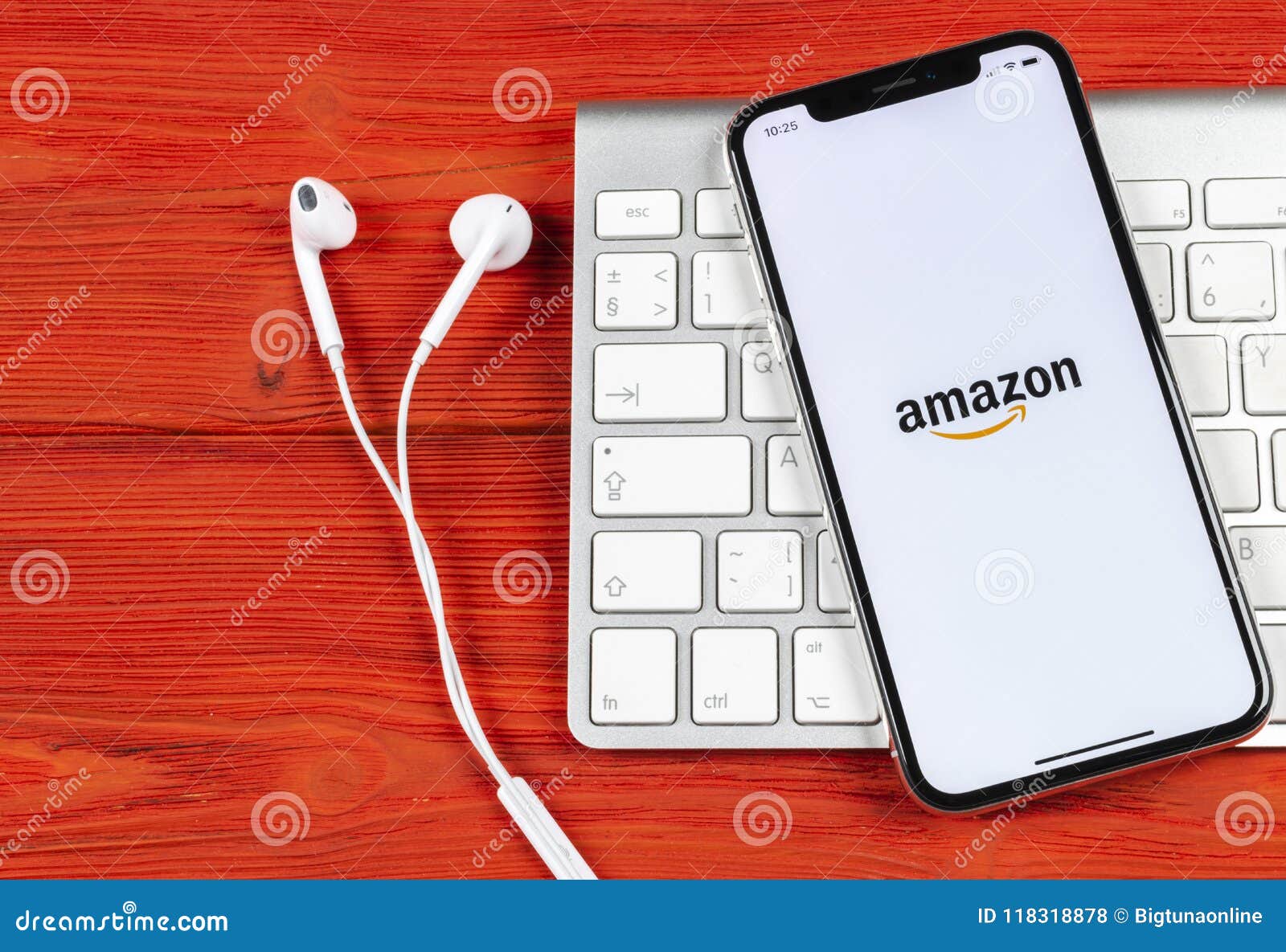 Amazon Shopping Application Icon on Apple IPhone X Screen Close-up ...