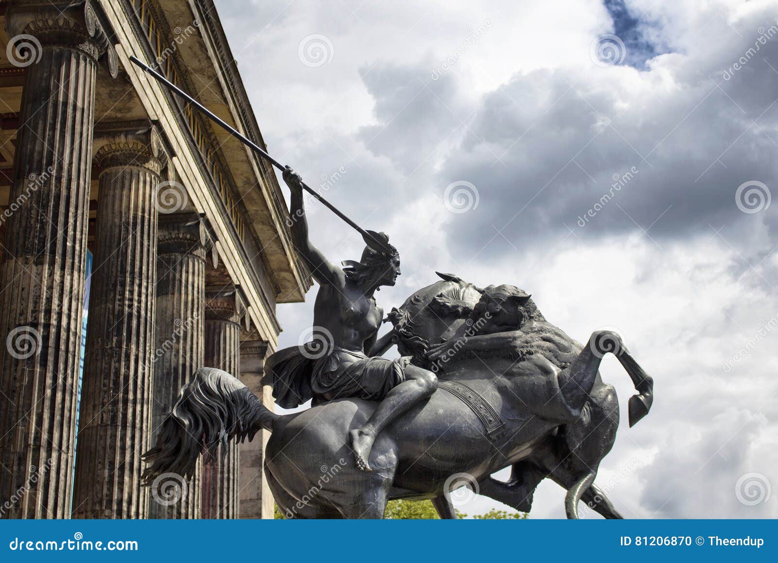 Amazon Statue in Front of Altes Museum Stock Photo - Image of lion ...