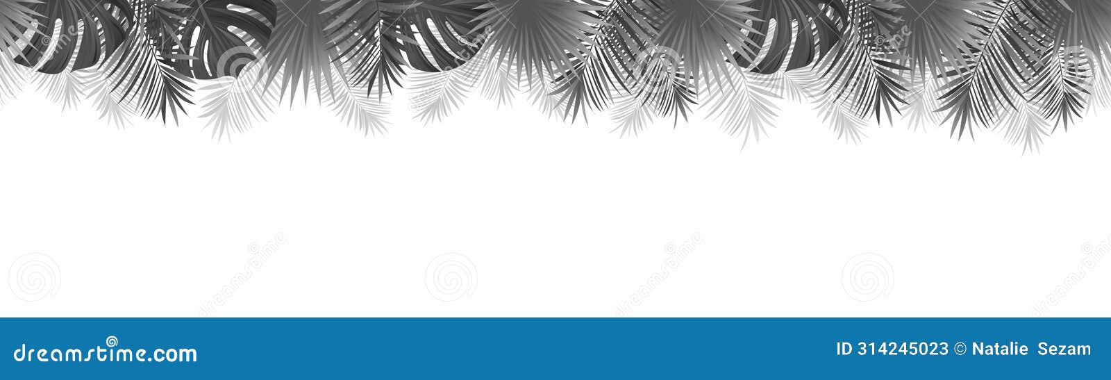 Amazon Tropical Leaves Seamless Pattern. Vector Illustration ...