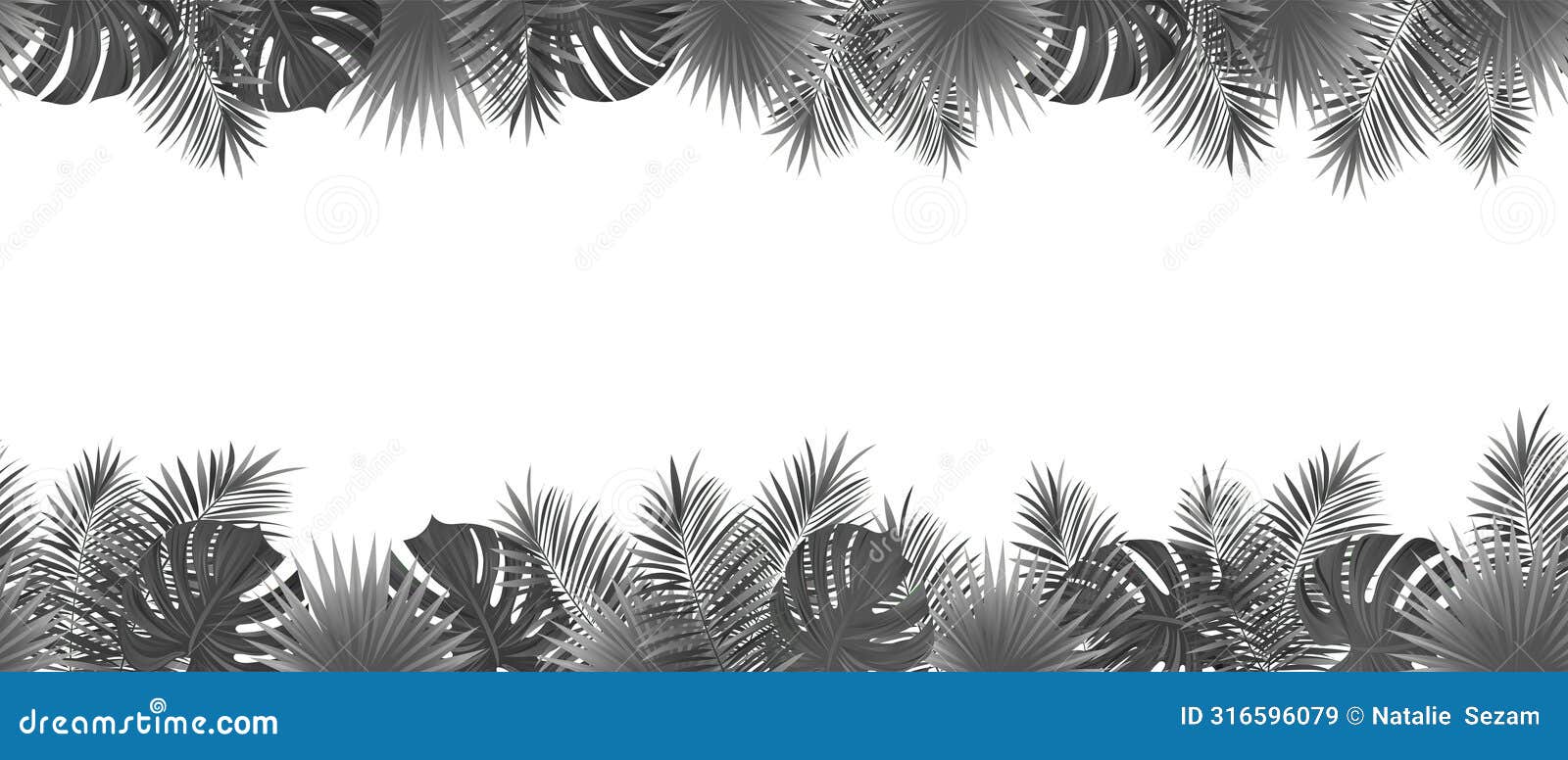 Amazon Tropical Leaves Seamless Pattern. Vector Illustration ...