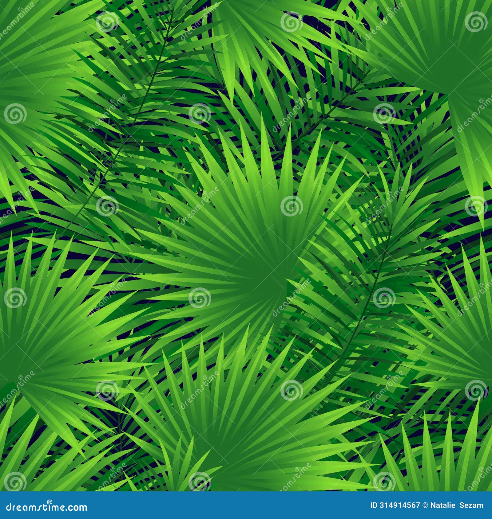 An Illustration Of A Rainforest Or A Jungle Landscape, A Tropical ...