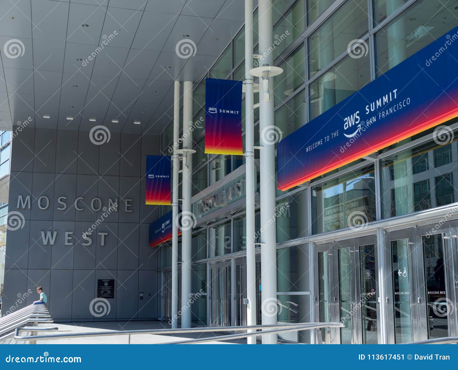 Amazon Web Services AWS Summit Banner in San Francisco at the Editorial ...