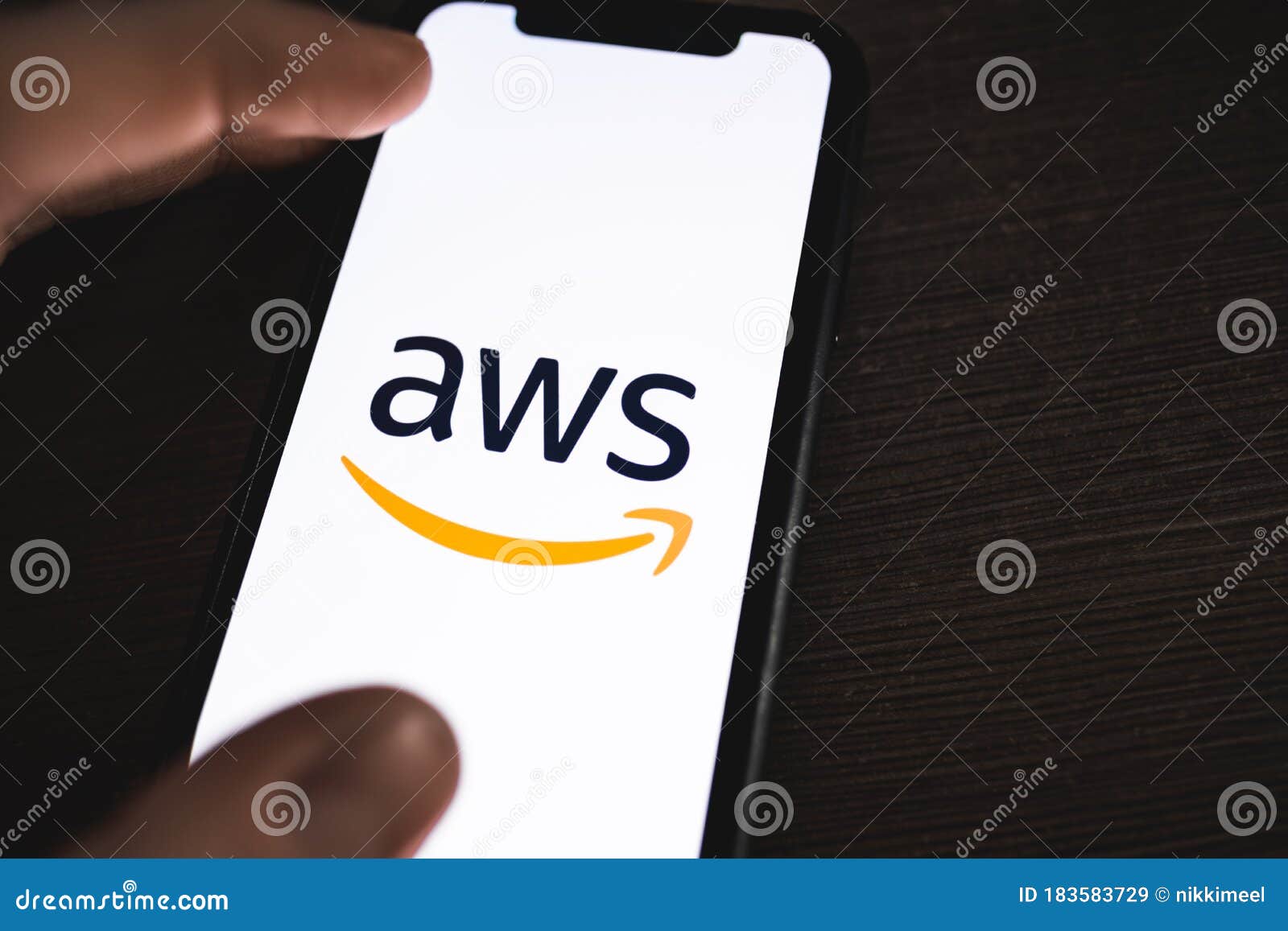 Amazon Web Services Logo on the Smartphone Screen. Editorial Stock ...