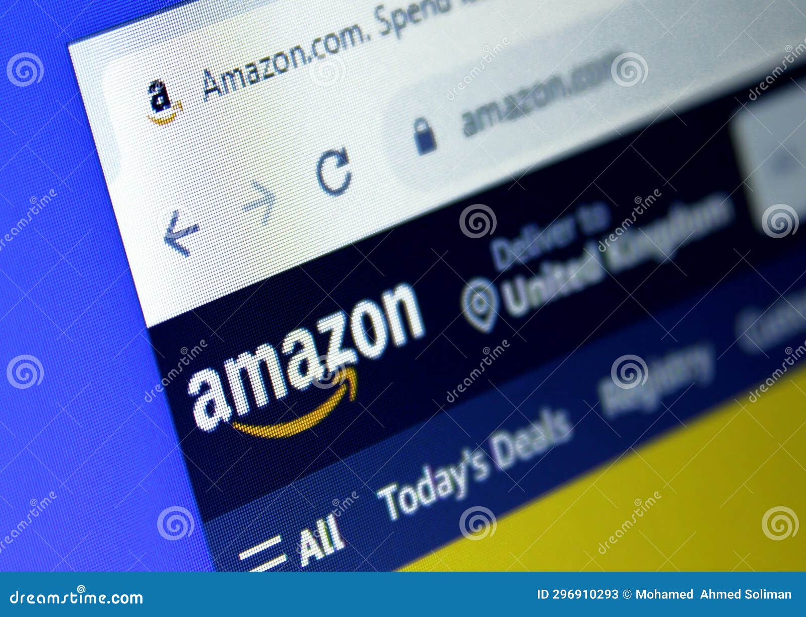 Amazon website logo editorial stock photo. Image of stores - 296910293