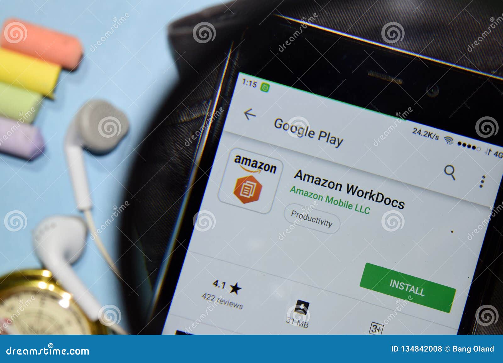 Amazon WorkDocs Dev App with Magnifying on Smartphone Screen Editorial ...