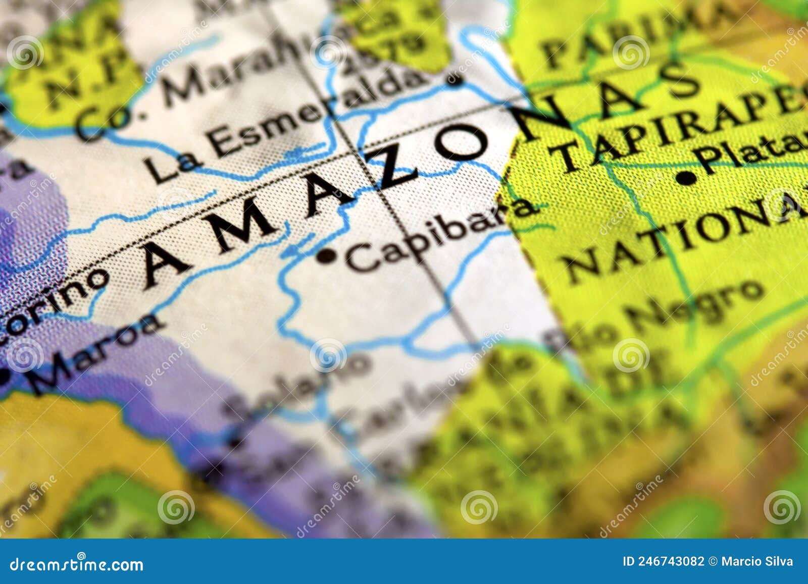 Amazonas stock photo. Image of cartography, focus, geography - 246743082