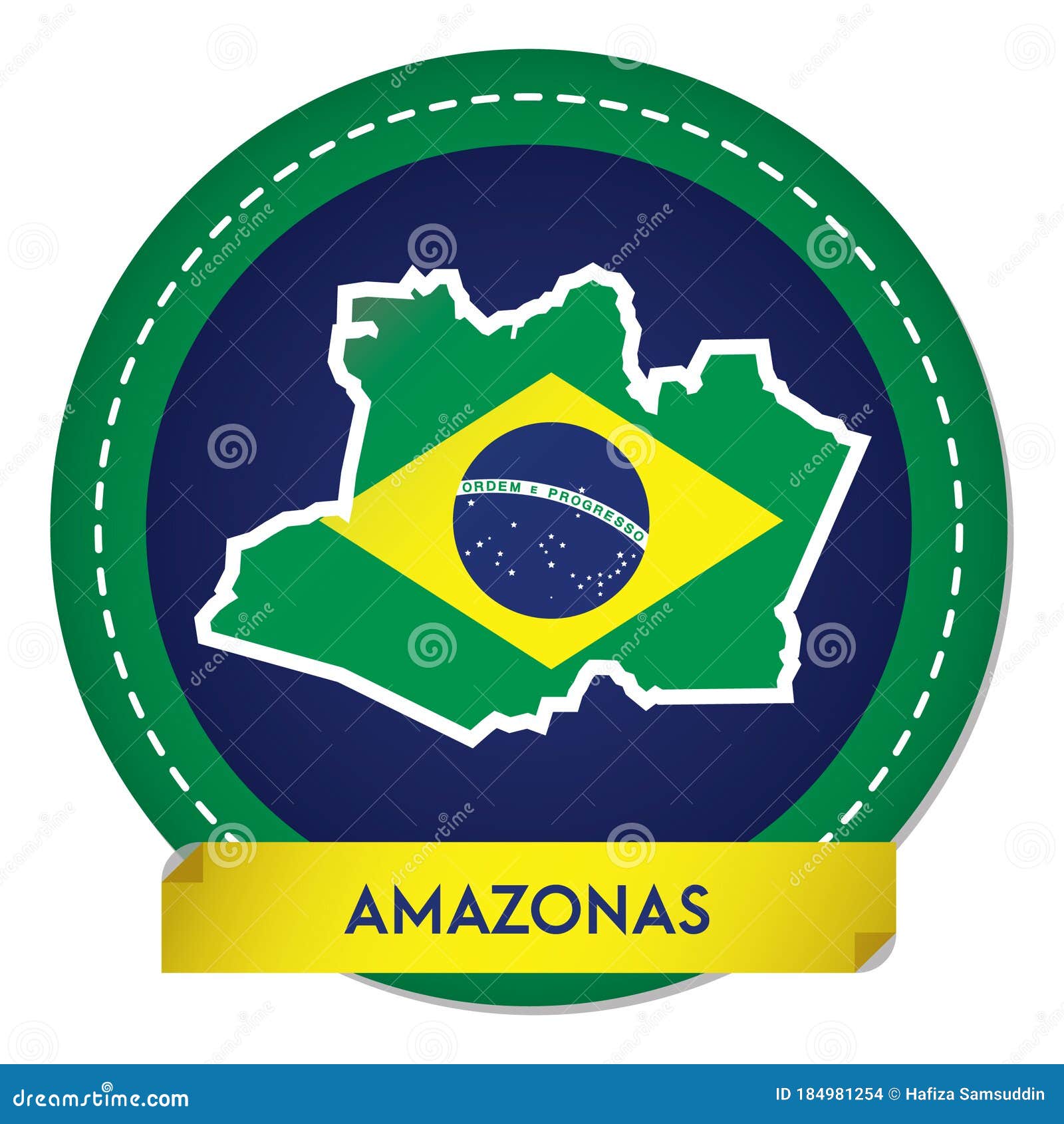Amazonas Map Sticker. Vector Illustration Decorative Design Stock ...