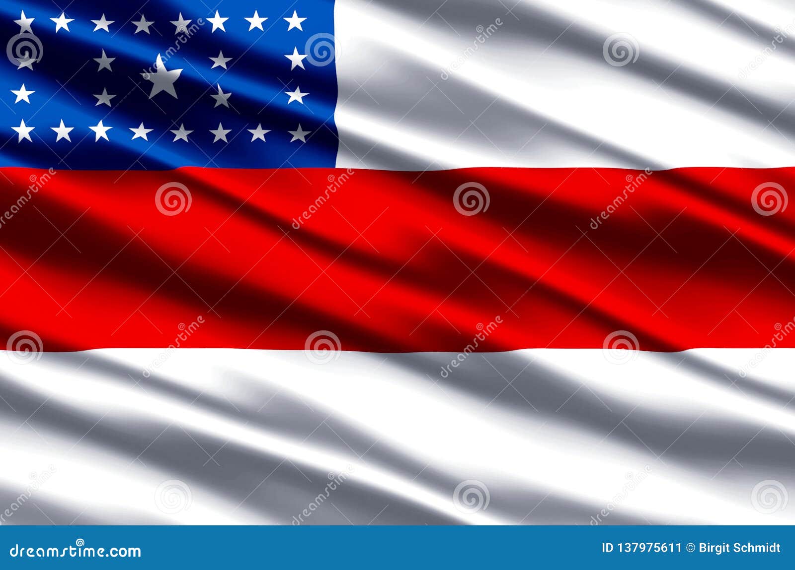 Amazonas Realistic Flag Illustration. Stock Illustration - Illustration ...