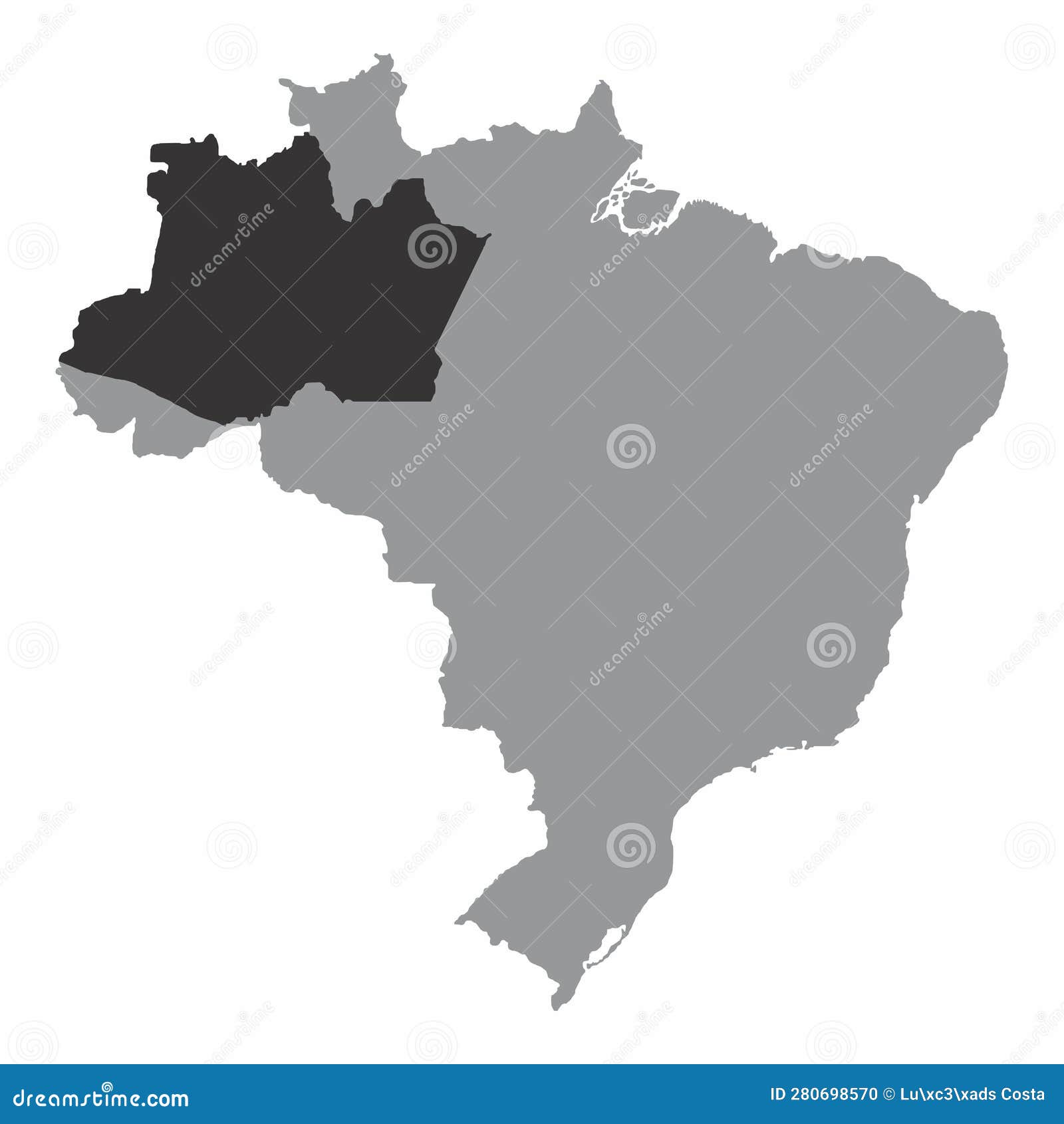 Amazonas State Map in Brazil Stock Vector - Illustration of abstract ...
