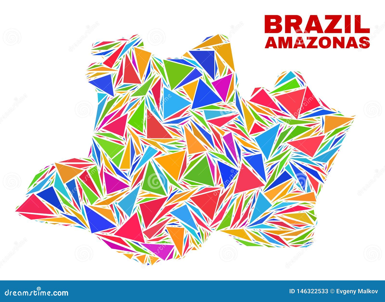 Amazonas State Map - Mosaic of Color Triangles Stock Vector ...