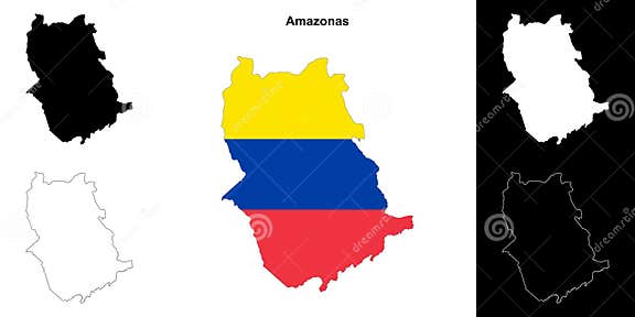 Amazonas outline map stock illustration. Illustration of silhouette ...