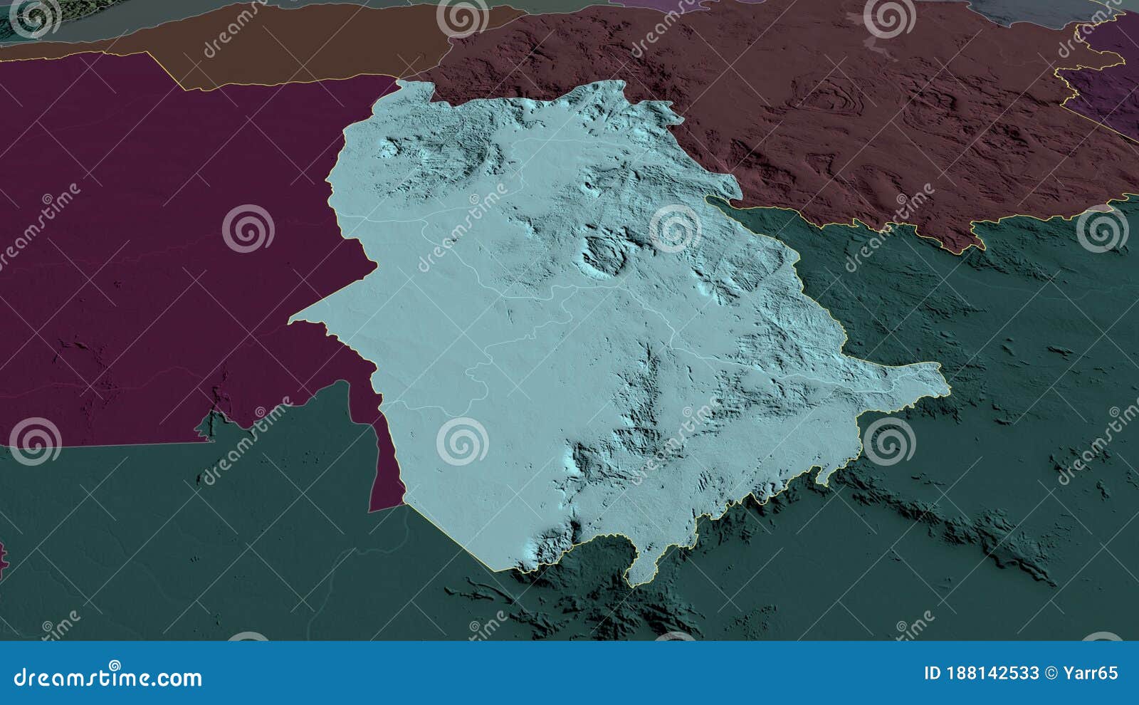 Amazonas, Venezuela - Highlighted. Administrative Stock Illustration ...