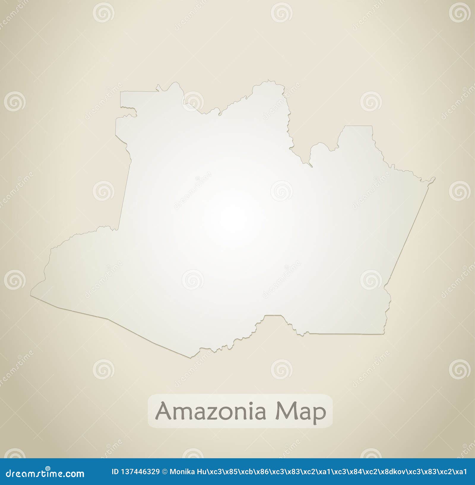 Amazonia Map Old Paper Background Stock Vector - Illustration of atlas ...