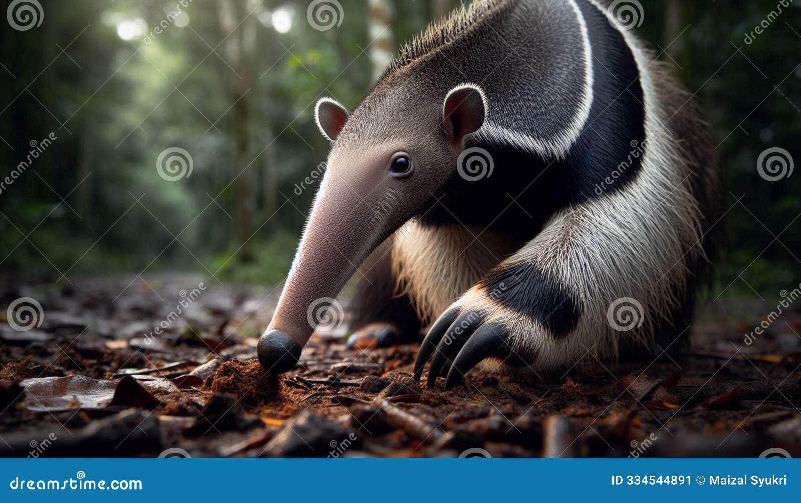 Giant Anteater Vector Silhouette Illustration Isolated On White ...