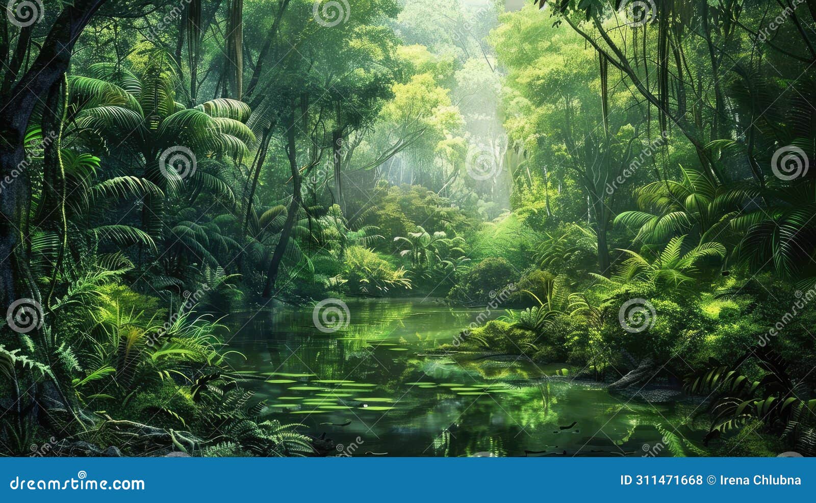 Amazonian Lush Rain Forest Jungle. Save the Planet Concept Stock ...
