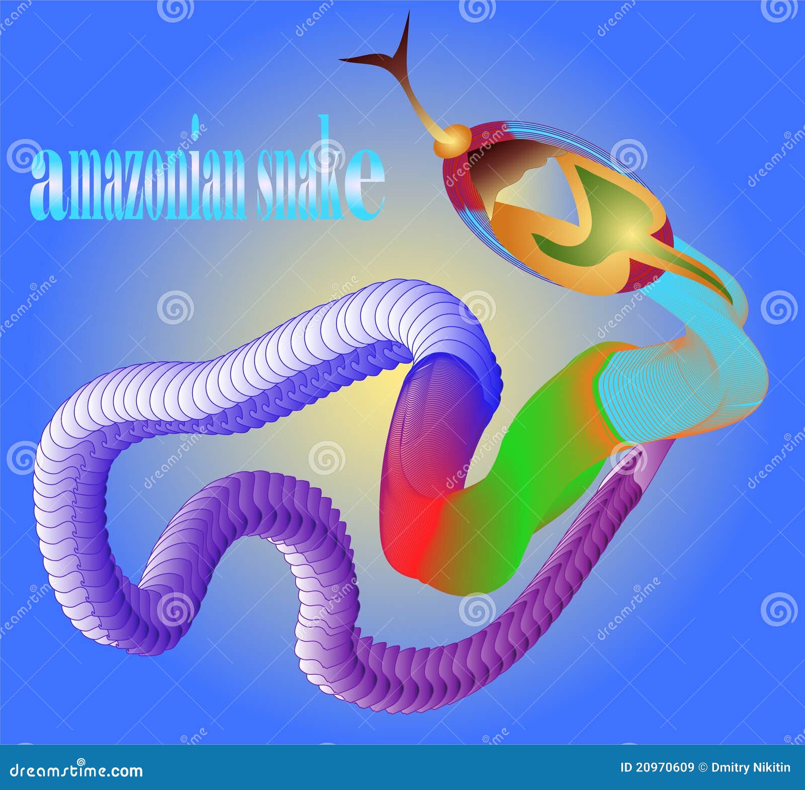 Amazonian snake stock vector. Illustration of yellow - 20970609