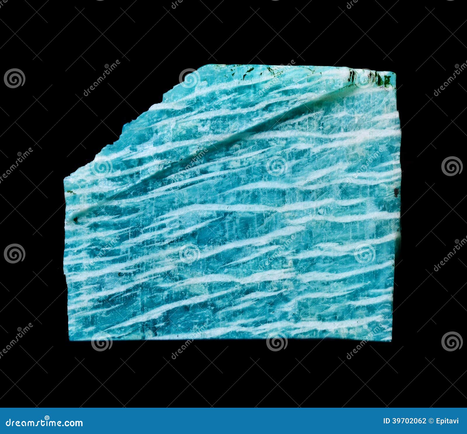 Amazonite on a Black Background Stock Photo - Image of geology ...