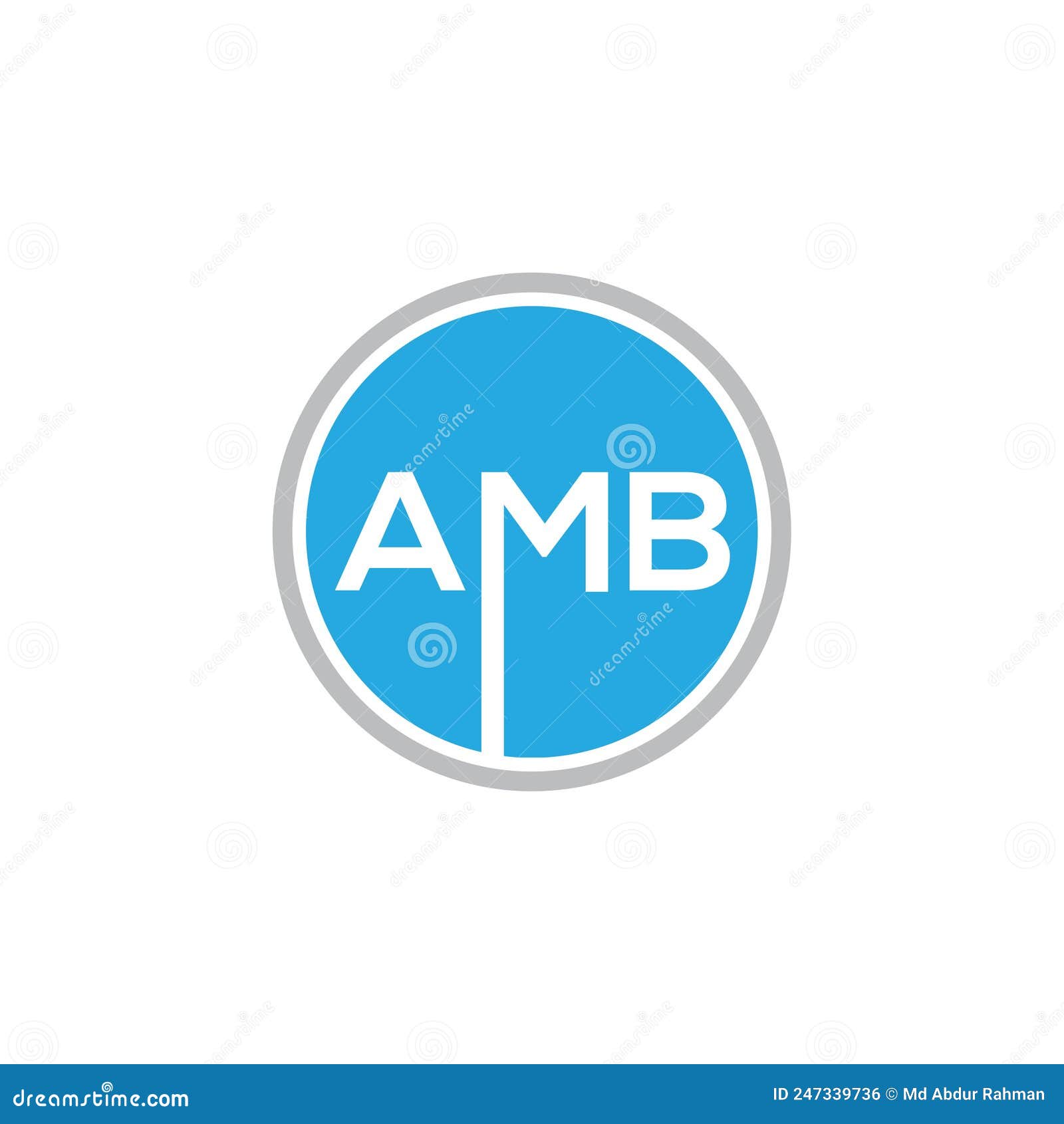 AMB Letter Logo Design on WHITE Background. AMB Creative Initials ...