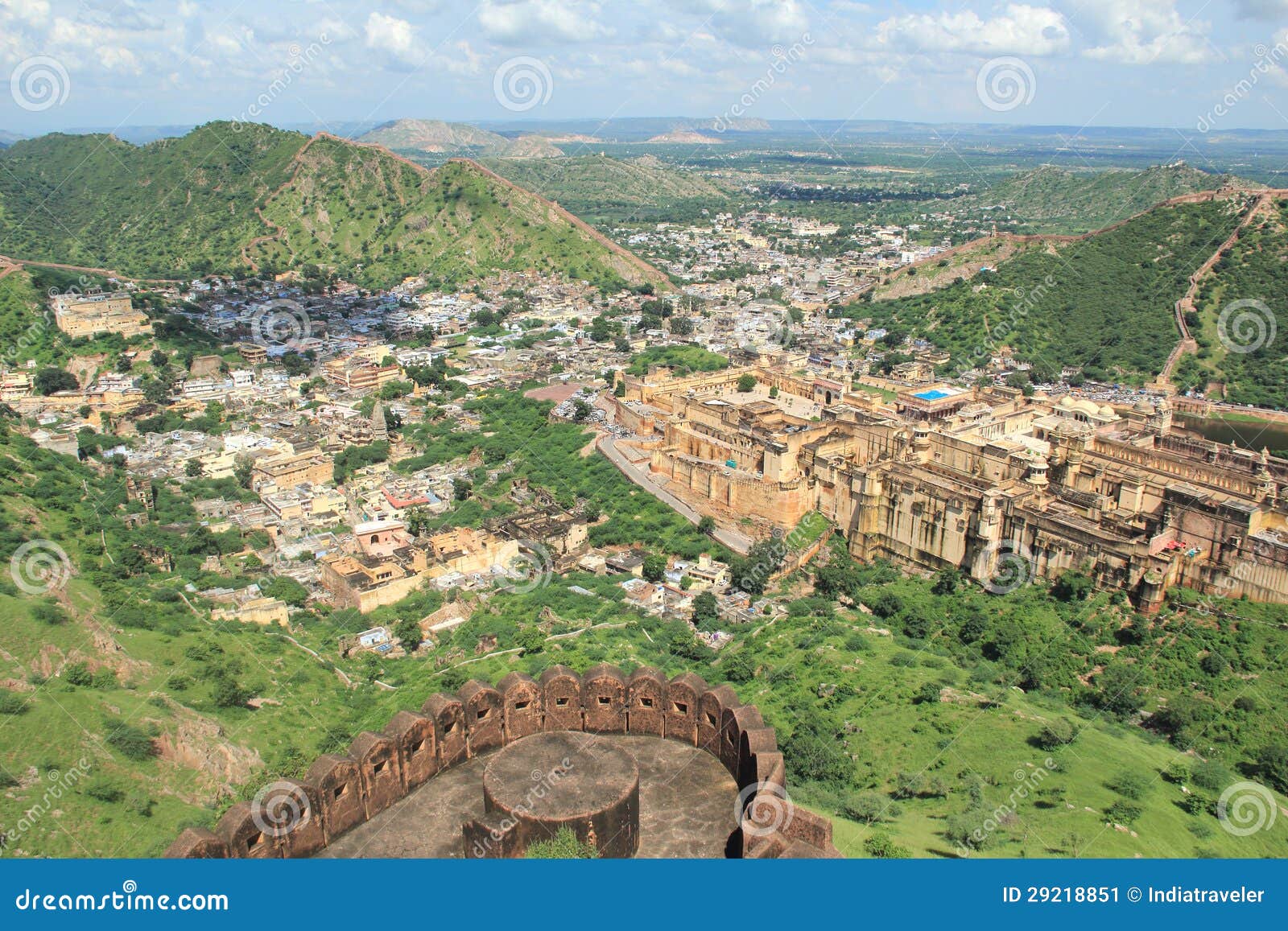 Ambar Fort Top View. stock image. Image of ethnic, local - 29218851