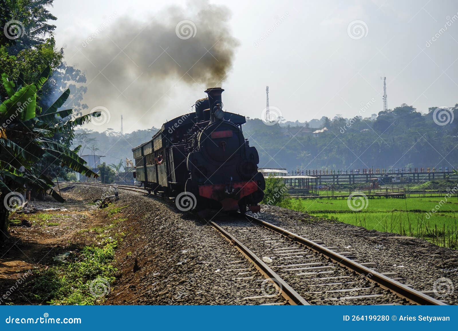 Ambarawa, May 2020, Indonesia. Historic Steam Engine with Heavy Dark ...