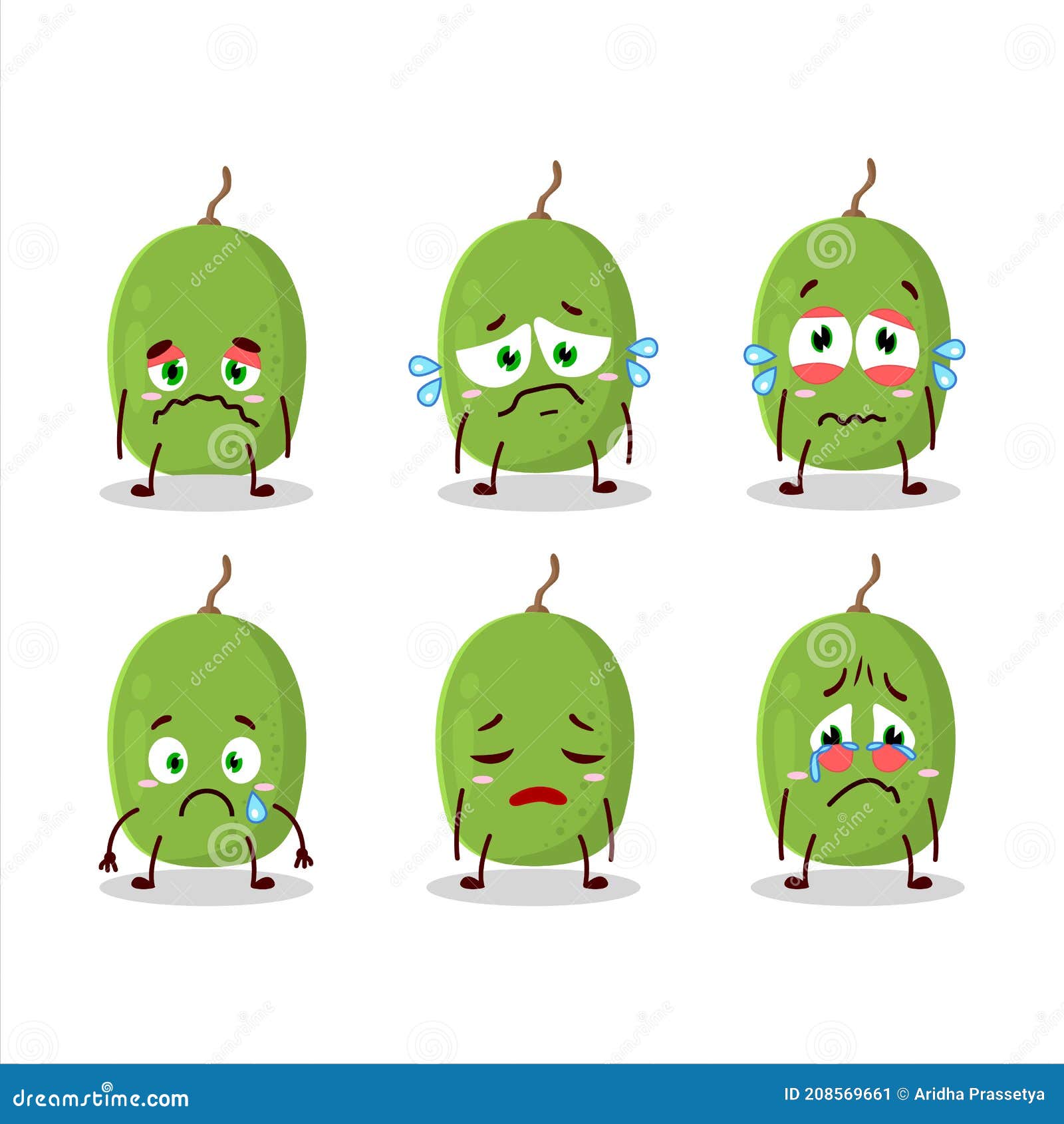 Ambarella Cartoon in Character with Sad Expression Stock Vector ...