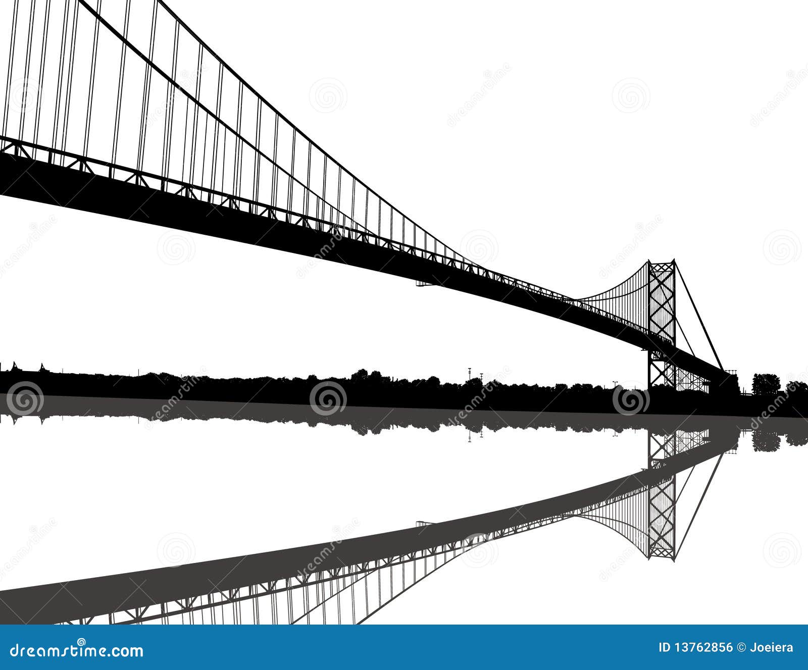 Ambassador Bridge stock vector. Illustration of silhouette - 13762856