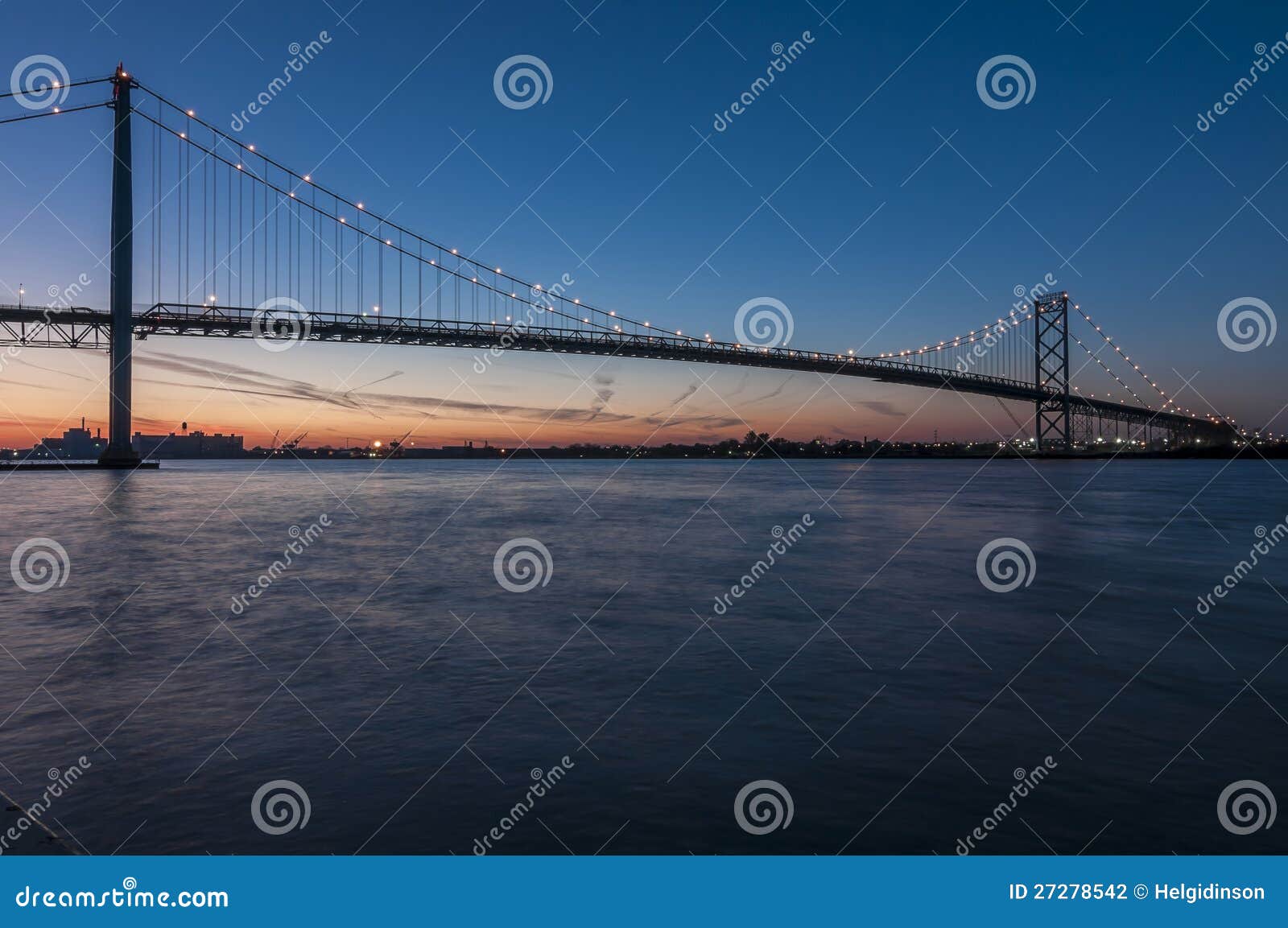 Ambassador bridge stock photo. Image of reflections, cityscape - 27278542