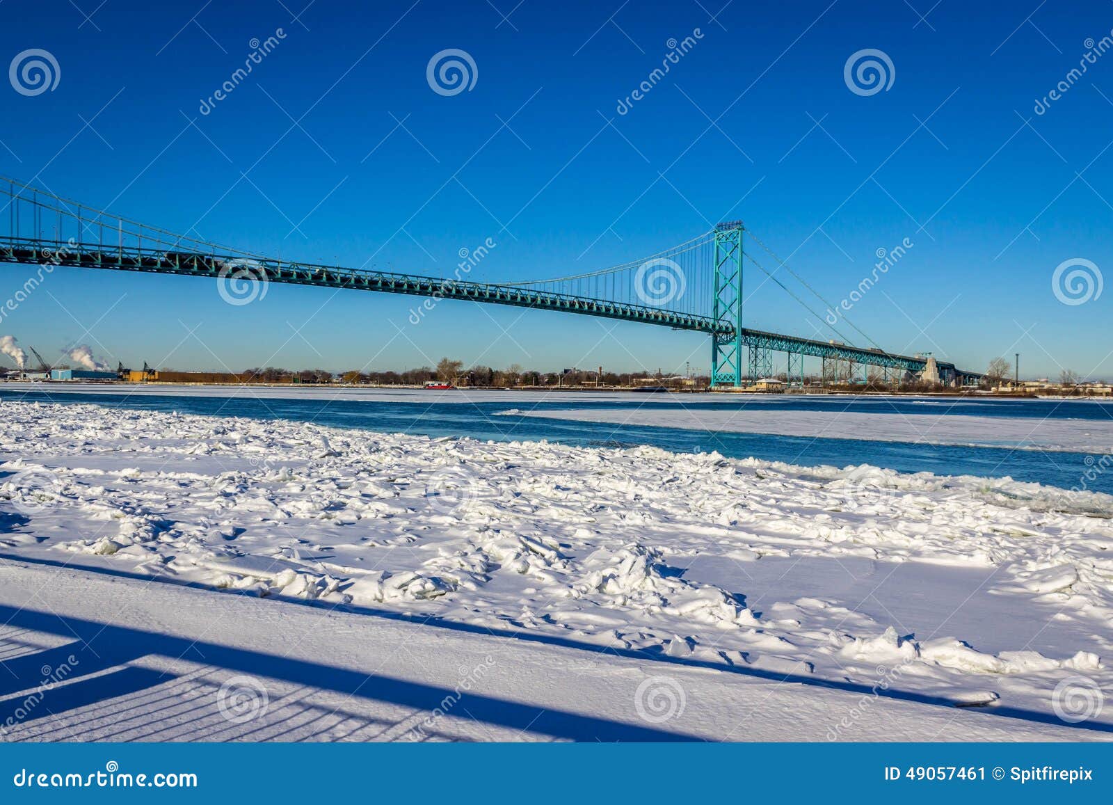 Ambassador Bridge stock image. Image of border, detroit - 49057461