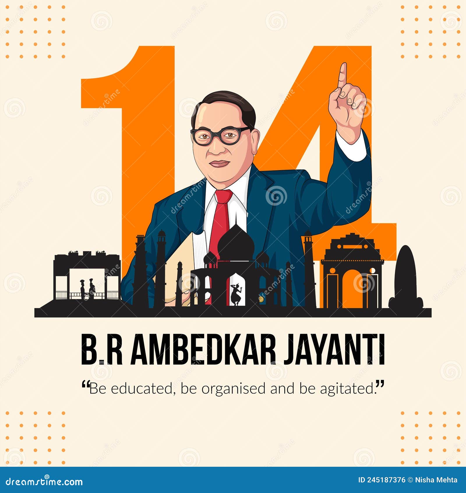 Banner Design of Happy Ambedkar Jayanti Editorial Photo - Illustration ...