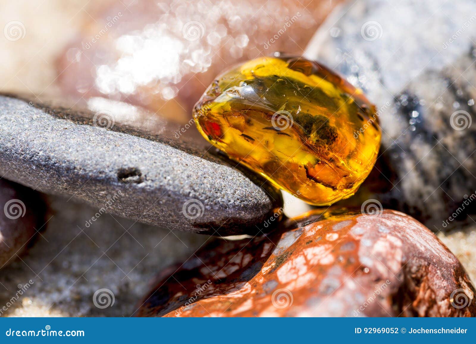 Amber on a Beach of the Baltic Sea Stock Photo - Image of rock, resin ...