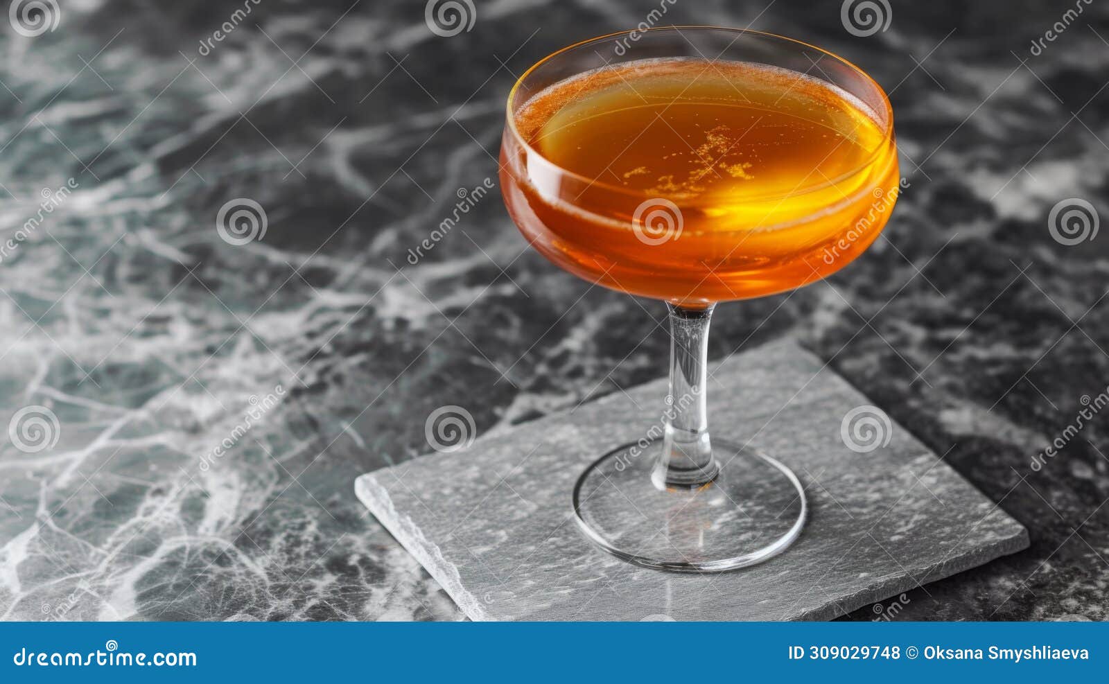 Amber Cocktail on Marble with Elegant Glassware Stock Photo - Image of ...