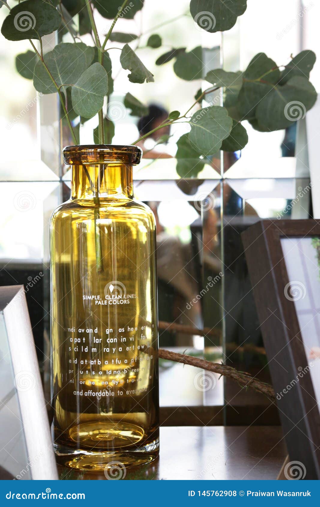 An amber color bottle stock photo. Image of room, interior - 145762908