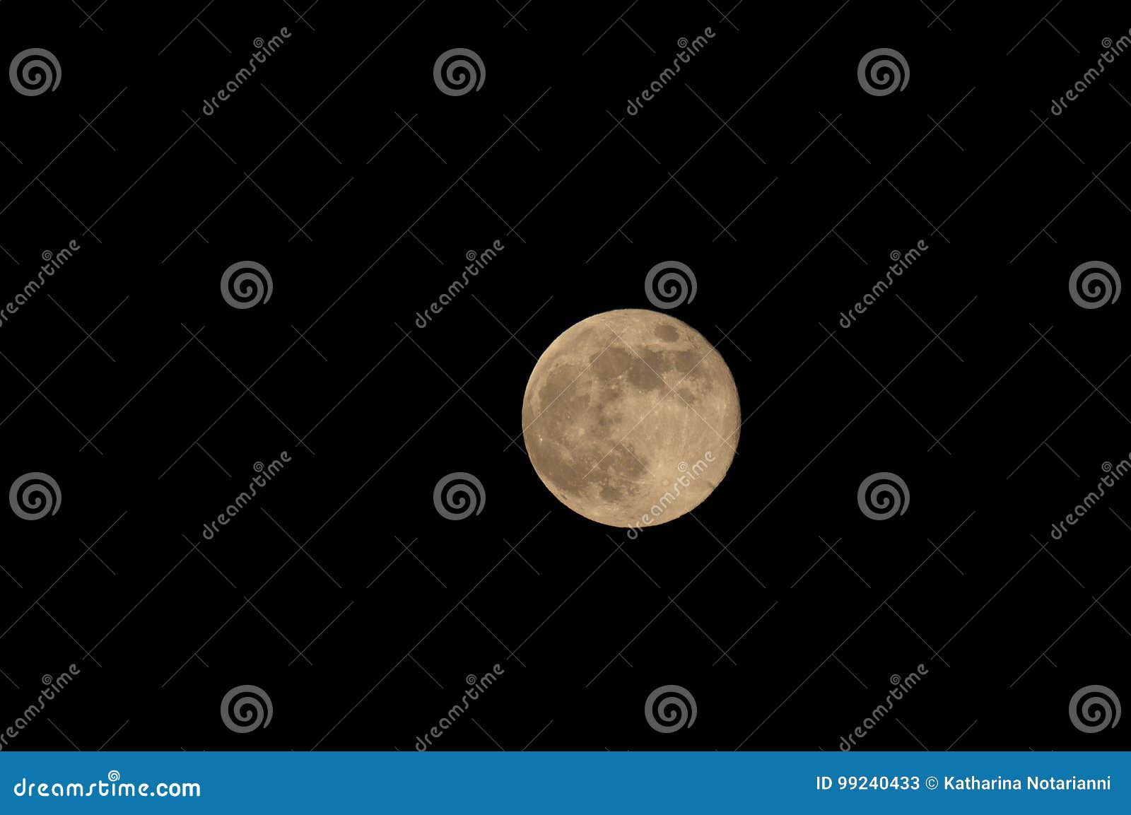 Amber Colored Full Moon Against Midnight Sky Stock Image - Image of ...