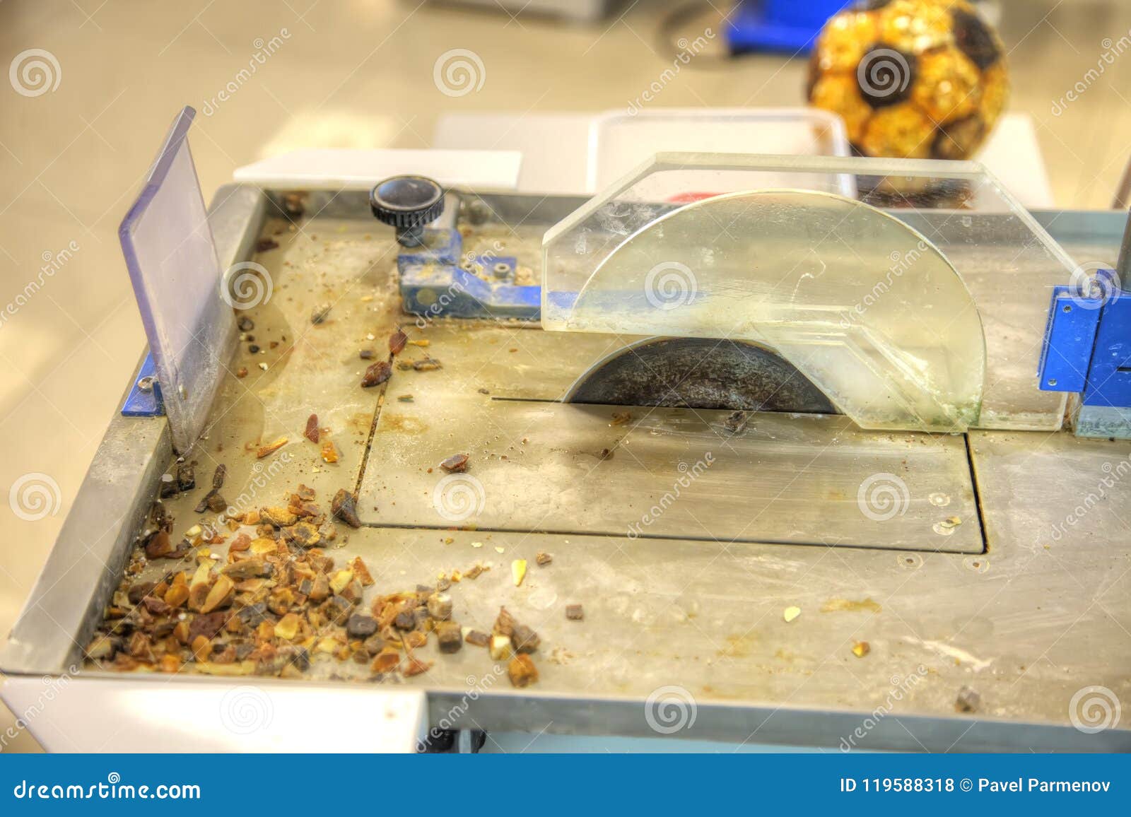 Amber cutting machine stock photo. Image of enterprise - 119588318
