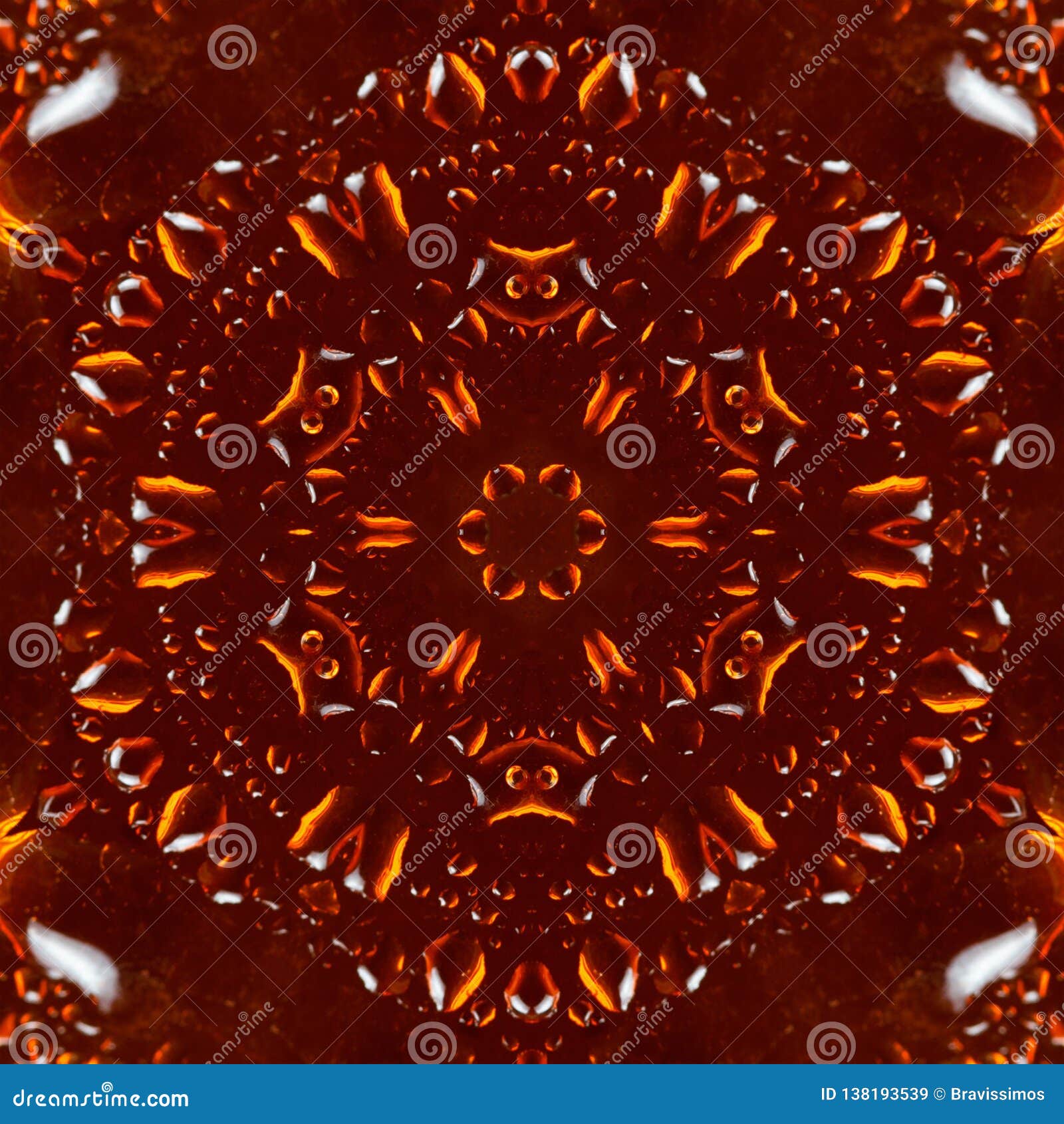 Amber Drops Resin Pattern Kaleidoscope. Texture Stock Image - Image of ...