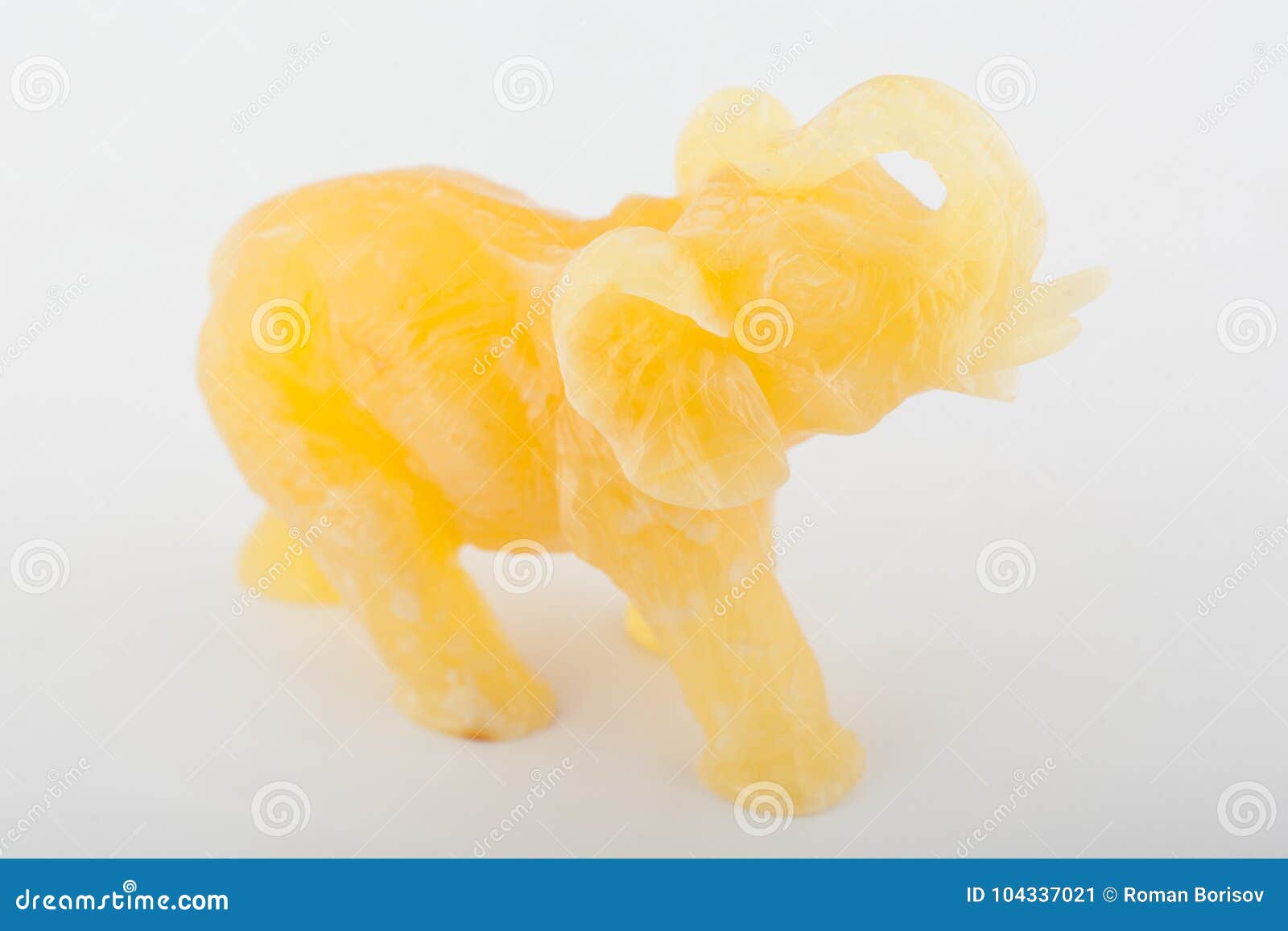 Amber, Elephant Isolated on White Stock Image - Image of material ...