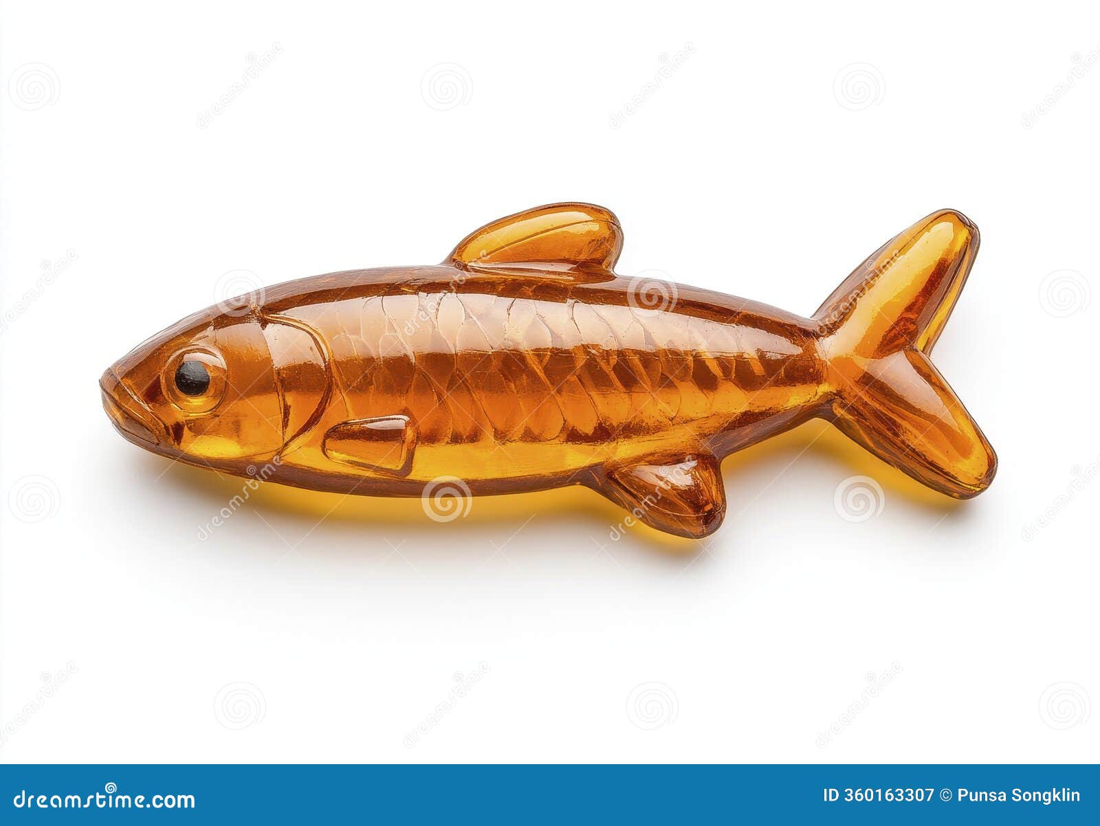 Amber Fish Shaped Candy on White Background Stock Illustration ...