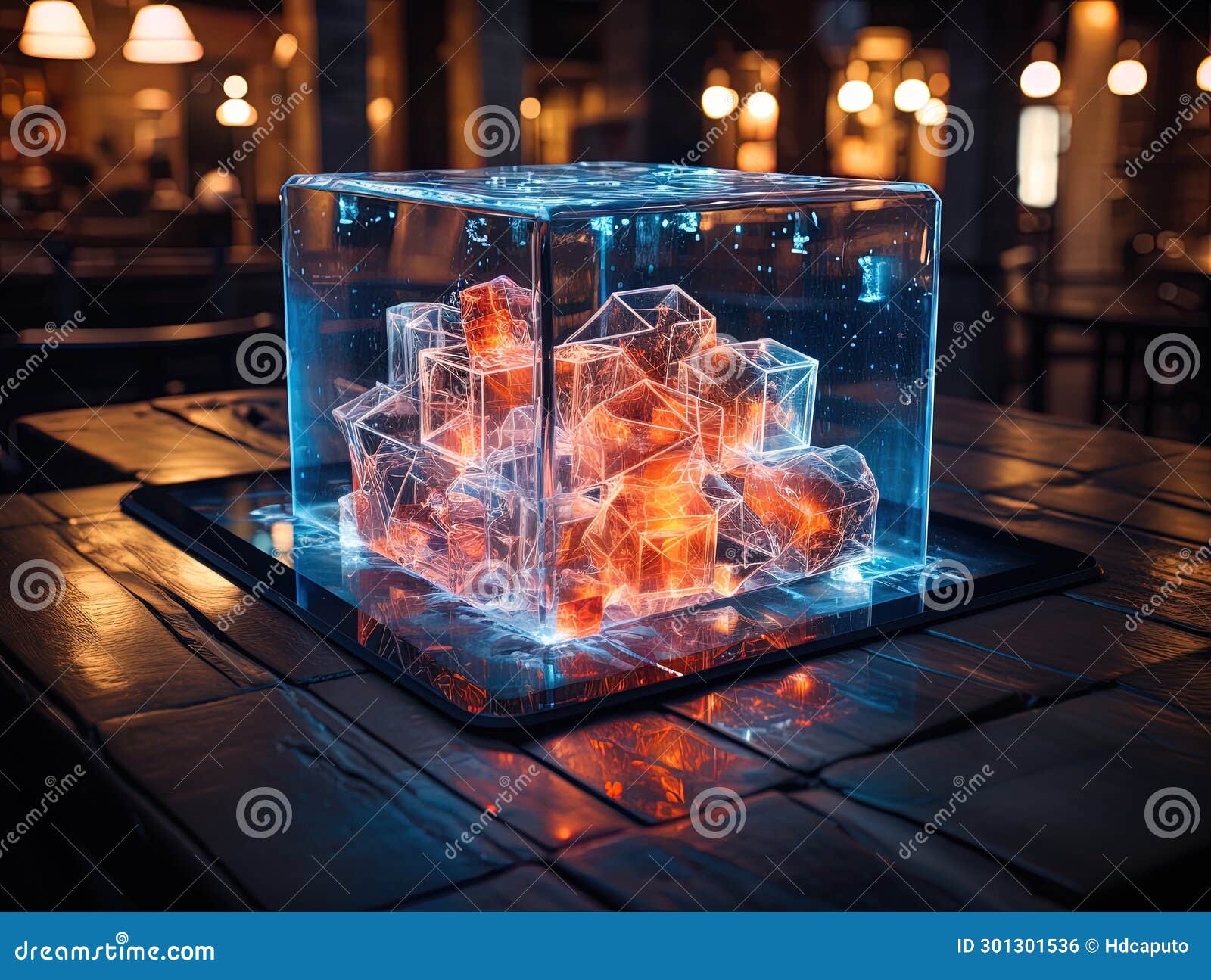 Amber Gems in Glass Boxes Displayed in a Display Case Stock ...