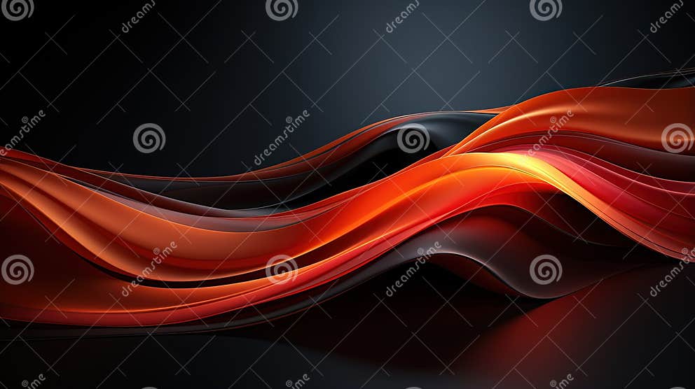 Amber Glow Lines on Black stock illustration. Illustration of neon ...