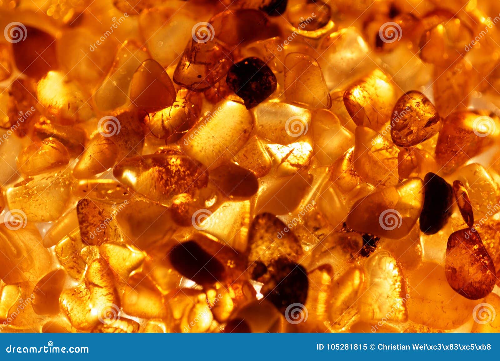 Amber Grains with Backlight Illumination Stock Image - Image of natural ...
