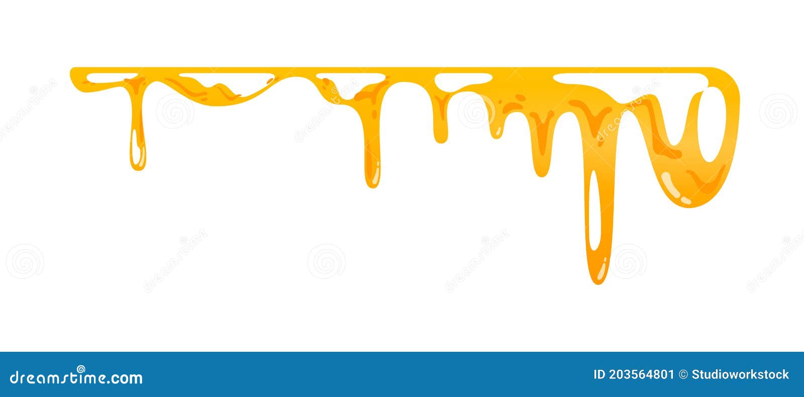 Amber Melted Honey Blob Isolated on White Background Stock Vector ...