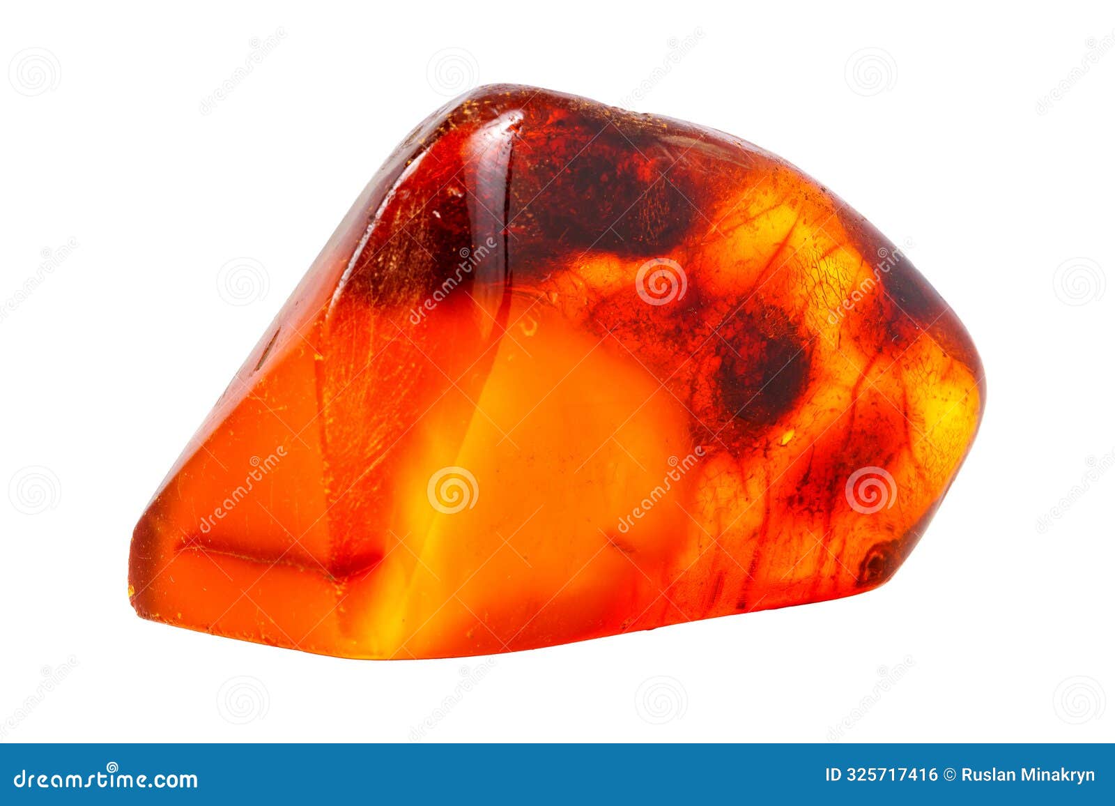 Amber Mineral Stone on White Background Stock Photo - Image of color ...