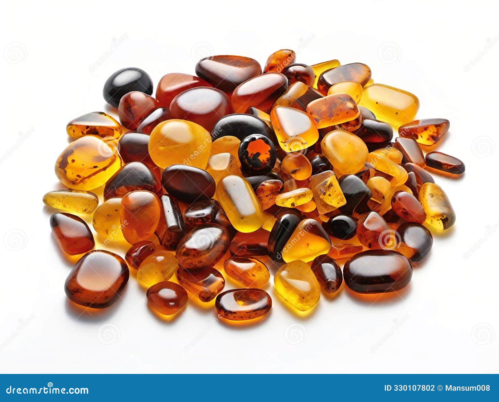Amber Stones on White Background Stock Illustration - Illustration of ...