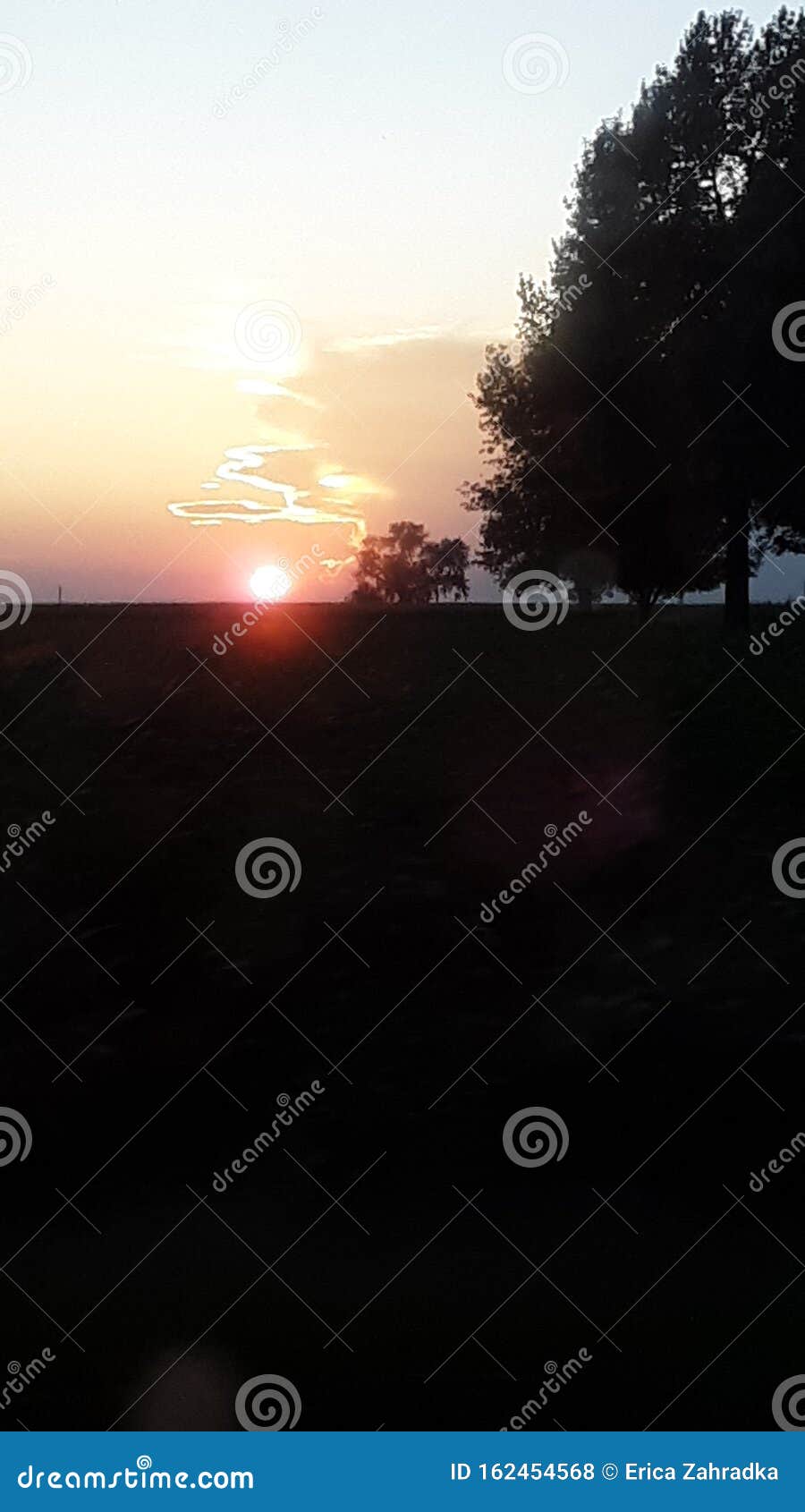 Amber Sunset-lit Sky stock photo. Image of colorful - 162454568