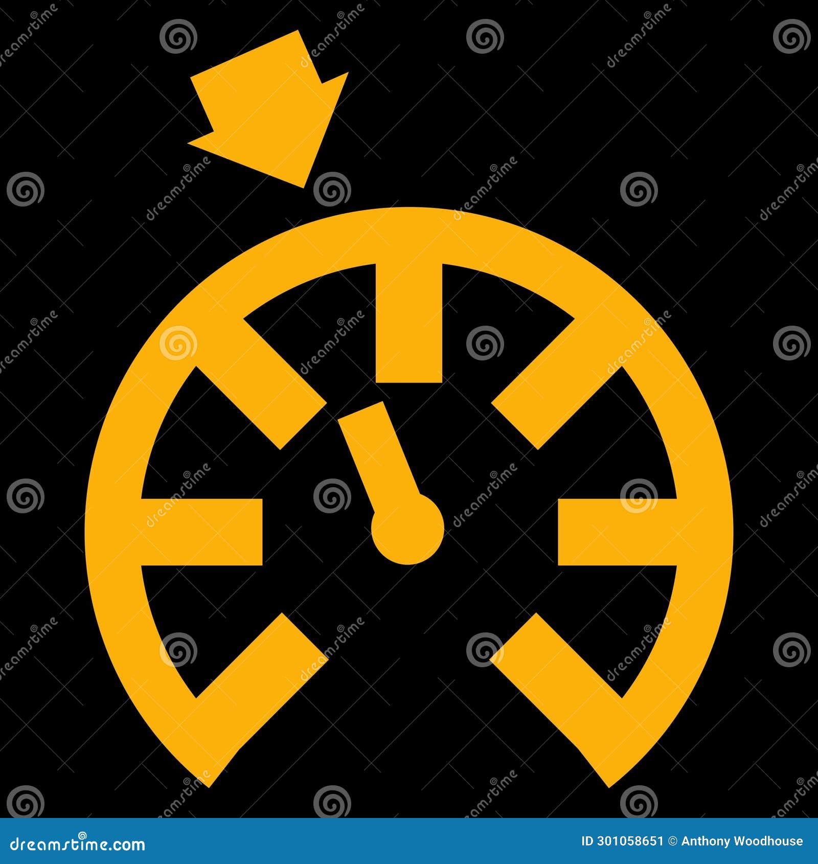 Amber Vector Graphic On A Black Background Of A Dashboard Warning Light ...