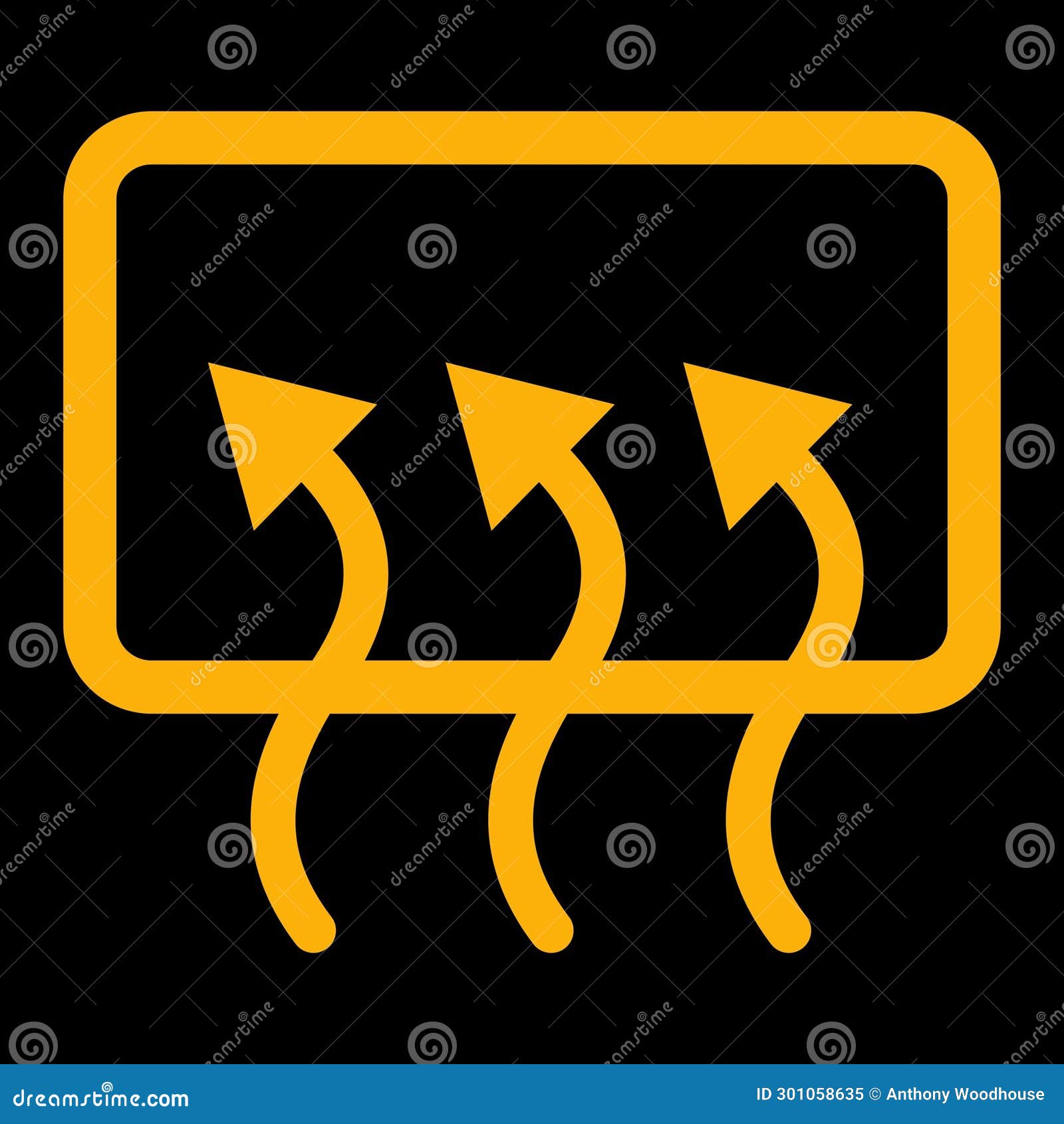 Amber Vector Graphic On A Black Background Of A Dashboard Warning Light ...