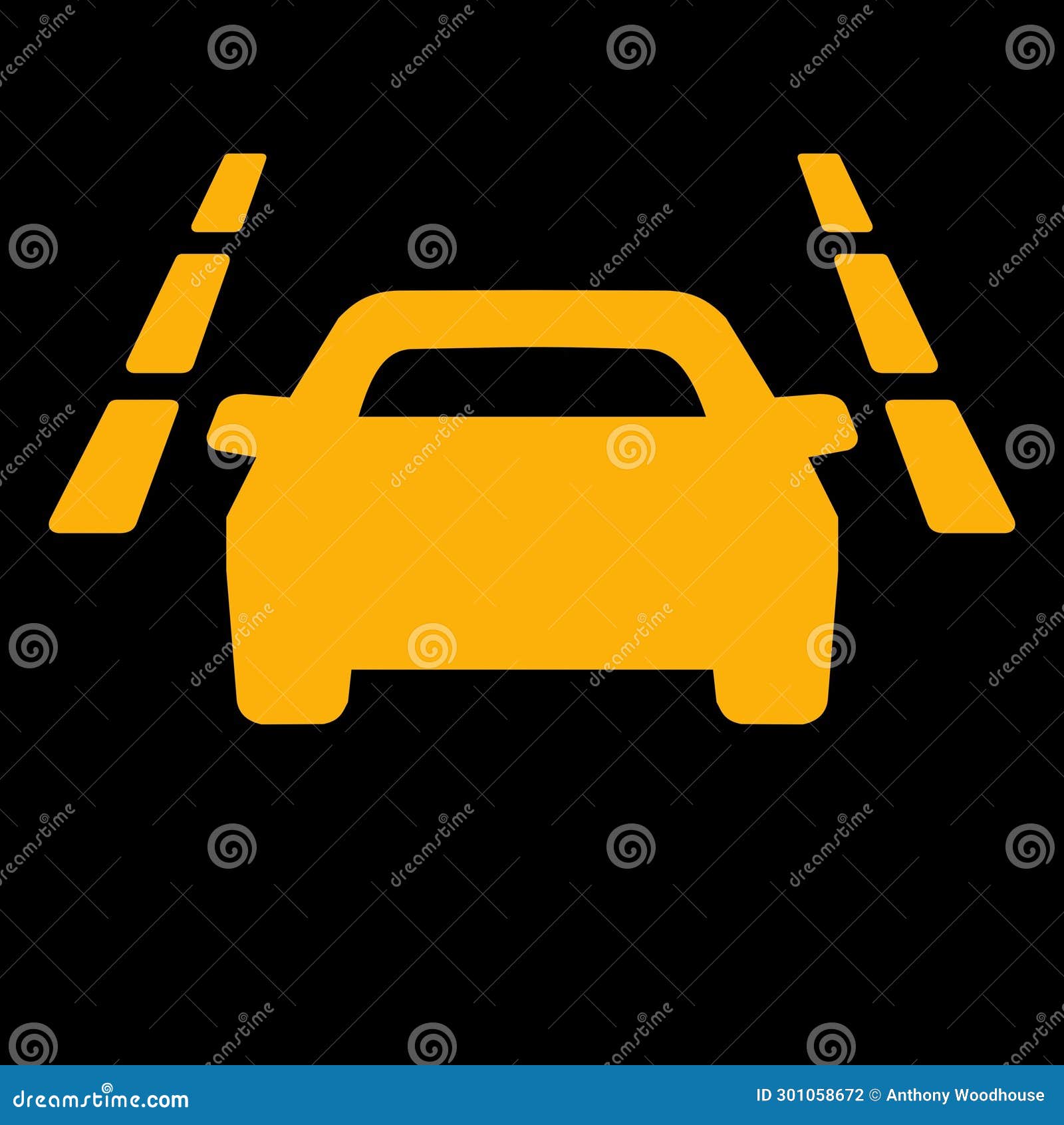 Amber Vector Graphic On A Black Background Of A Dashboard Warning Light ...